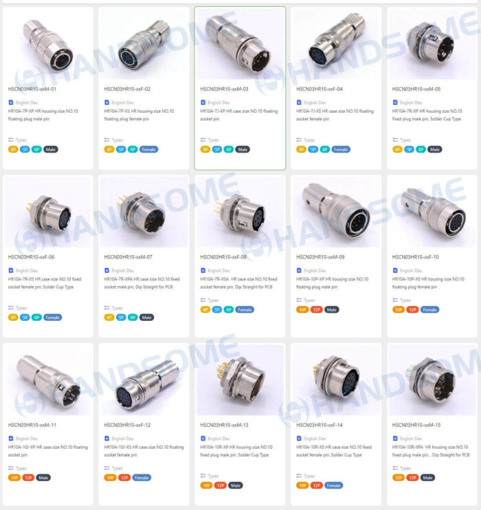 hirose circular connectors -4Pin 6Pin 8Pin 10Pin 12Pin hr10 hirose ...
