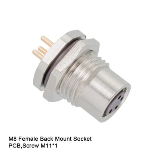 m8 cable connector M8 Back Mount Socket - HANDSOME Cable