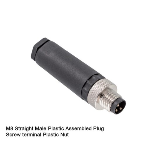 m8 3 pin Male Connector M8 Straight Plastic Assembled Plug - HANDSOME Cable
