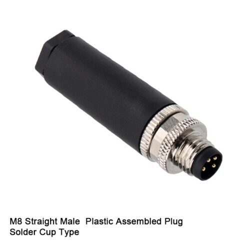 m8 8 pin Connector M8 Straight Plastic Assembled Plug - HANDSOME Cable