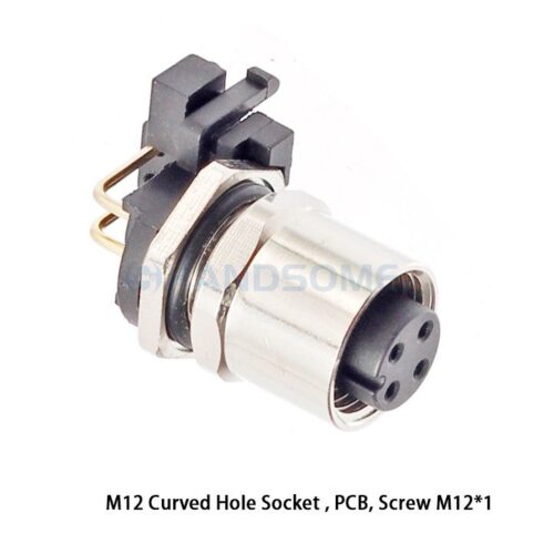 A B C D-Coded m12 A Coded Connector PCB M12 Curved Needle Socket ...